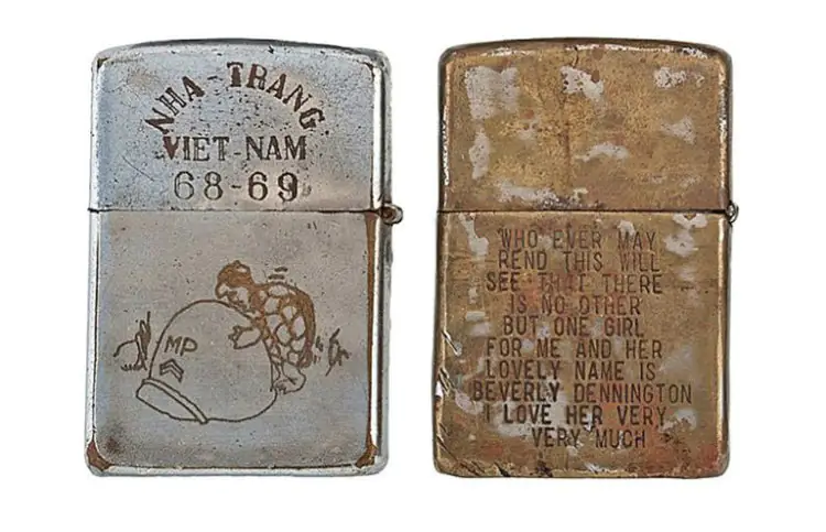 20 Pictures of Engraved Zippo Lighters of Soldiers from Vietnam War