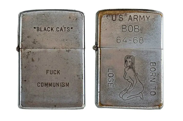 20 Pictures of Engraved Zippo Lighters of Soldiers from Vietnam War