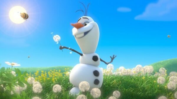 When Does Olaf Bend His Elbows in Frozen?