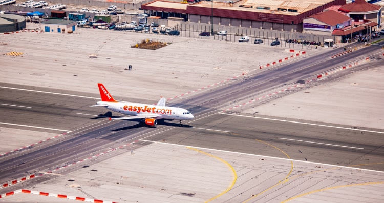 Gibraltar Airport - the world's only airport runway that Intersects a road