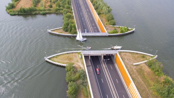 The Veluwemeer Aqueduct Is A Unique Bridge In The Netherlands