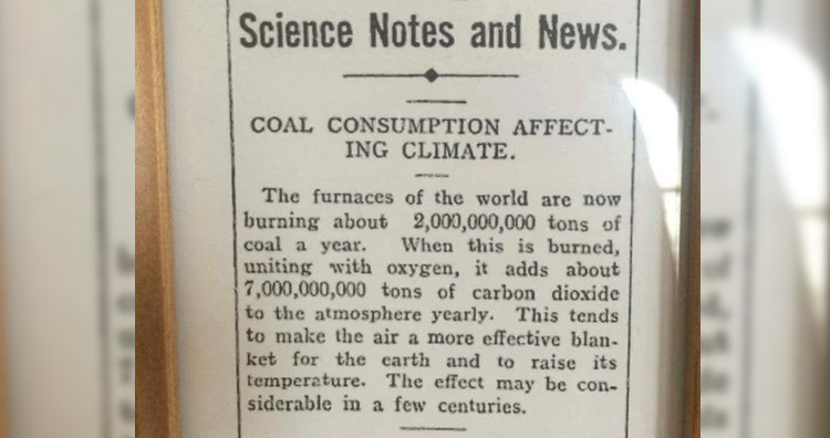 This 1912 Newspaper Article's Climate Warning Keeps Going Viral